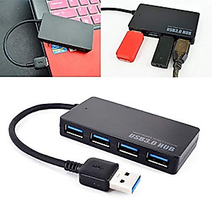 Lysee Plug & Connectors - Mini USB 3.0 Hub 4 Port USB Hub 5Gbps Super-Speed USB Splitter Adapter for PC Laptop Notebook - (Color: White)