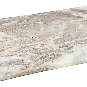 Bloomingville Modern Marble Serving, White Cutting Boards, 12" L x 6" W x 1" H, Brown & White