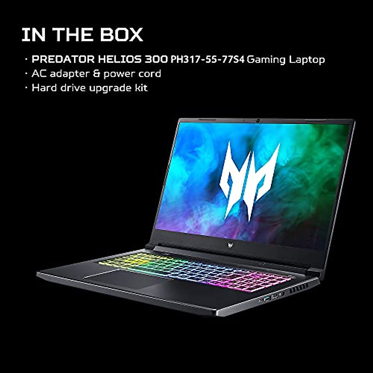 Acer Predator Helios 300 PH317-55-77S4 Gaming Laptop | Intel i7-11800H | NVIDIA GeForce RTX 3070 Laptop GPU | 17.3" QHD 165Hz 3ms IPS Display | 16GB DDR4 | 1TB SSD | Killer WiFi 6 | RGB Keyboard