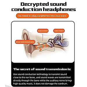 Bone Conduction Headphones Wireless Open Ear Earphones Bluetooth Sports Waterproof Noise Cancelling Lightweight Headphone with Microphone Over Ear for Running Hiking Workout Driving Android iOS