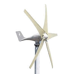 48V Wind Turbines, 5 Blades for Home Residential Low Start Up Wind Turbine Generator Kit+ MPPT Charge Controller 4000W,48v