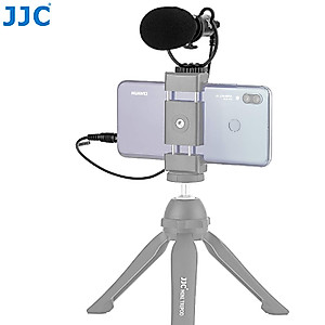 JJC SGM-V1 Shotgun Video Microphone, Cardioid Microphone Condenser Mic Vdeomicro w/Shock Mount, Furry Foam Windscreen, Electret Condenser, 3.5mm TRS TRRS Cable, for Andoid Phone DSLR Camcorder