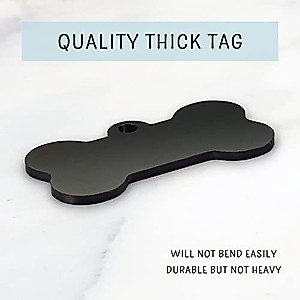 Ultra Joys Personalized Dog Tags Engraved for Pets - Front and Back Custom Dog Tags for Pets - Stainless Steel Dog Tags and Cat ID Tags - Personalized Dog ID Tags - Bone Tag in Black, Small