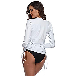 Caracilia Women's Long Sleeves Rash Guard 1/4 Zip One Piece Swimsuit CA105-F100-M