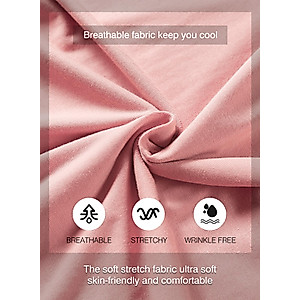 JMIERR Men's 3 Pack Cotton Hipster Hip Hop Longline Crewneck Long Sleeve T-Shirt, T Shirts for men Pack, US 40(M), Black/White/Light Pink