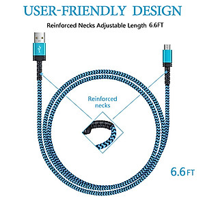 AILKIN Micro USB Cable 6ft Long, Best Replacement USB to Micro-USB Android Cord Fast Charging for Kindle Fire Tablets and Kindle E-Readers Kindle Paper White, HD, HDX, 7, 8, 10