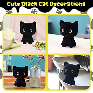LSYDCARM Black Cat Plush Toy, Cute Black Cat Stuffed Animals Kawaii Black Cat Plushie Doll, Creative Soft Stuffed Cat Plush Toys for Kids Boys Girls Birthday