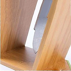 CUJUX Universal Knife Block Bamboo Wood Knife Block without Knives Countertop Knife Holder and Organizer with Wide Slots for Easy Kitchen Knife Storage