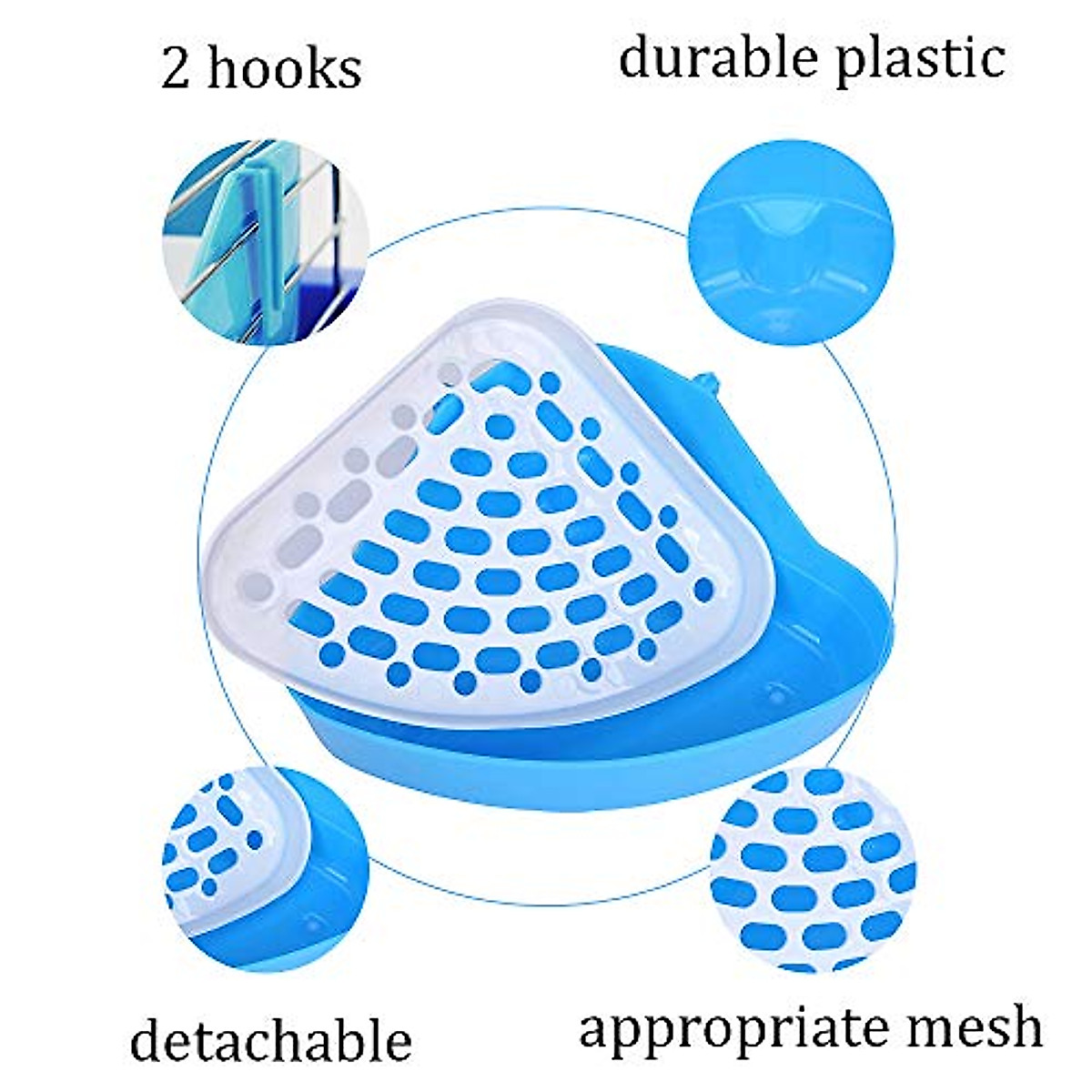 Small Litter Box Guinea Pig Litter Tray Ferret Potty Training Corner Litter Pan Cage Cleaner Litter Scooper for Chinchillas Drawf Rabbits