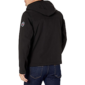 Tommy Hilfiger Men's Lightweight Performance Softshell Hoody Jacket, Black, Medium