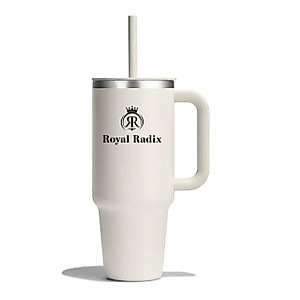 Royal Radix 40oz Insulated Tumbler with Handle & Straw, Stainless Steel Travel Mug, Leak-Proof, Hot & Cold Beverage Cup, BPA-Free, Dishwasher Safe, for Coffee & Water