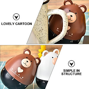 TEM Bear Timer Alarm Watch Cute Timer Kitchen Reminder Timer for Baking Kitchen Countdown Timer Animal Cooking Clock Digital Timers Timer Device Cartoon Student Abs Tool