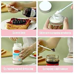 Small Silicone Spatulas - Makeup reusable beauty spatula - Mini rubber tiny nonstick cookware for cosmetics, spoonula,Jar bottles,food scraper, milk, coffee, Home kitchen cooking utensils set - 6 Pack