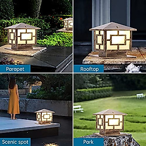 Boilyn Outdoor Column Lights, IP65 Waterproof Patio Post Lamp External Anti-Rust Aluminum Pillar Lights Outdoor Post Lights E26 Exterior Post Lights Fixtures for Garden Patio Lawn¡­