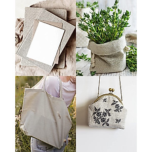 Pllieay 39 x 55 Inch Natural Pure 100% Linen Fabric, Plain Solid Colour Linen Fabric Cloth for Needlework, Dressmaking, Skirts, Bag, Embroidery, Tablecloths and Garments Craft