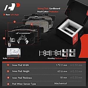 A-Premium 11.99 inch (304.5mm) Front Solid Disc Brake Rotors + Ceramic Pads Kit Compatible with Select Acura and Honda Models - RDX 2010-2018, CR-V 2005-2016, 6-PC Set