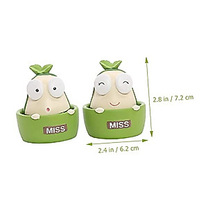 Homoyoyo 2pcs Car Bobble Head Ornament Desktop Decor Desktop Toys Desktop Avocado Ornament Resin Green Dashboard Avocado