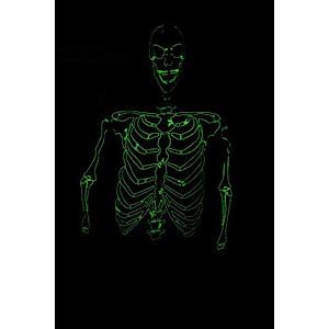 Calhoun Men's Glow in The Dark Skeleton Costume Zip Hoodie (Black, X-Large)