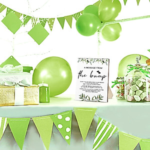 Cool Baby Shower Games Baby Shower Game Sign a Message from The Bump Wooden Game Sign Greenery Baby Shower Games Tabletop Decor for Baby Shower Gender Reveal Party Decoration, 11.2 x 8.66 Inches