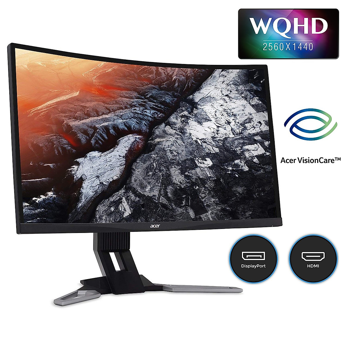 Acer XZ321QU bmijpphzx 31.5" Curved WQHD (2560 x 1440) Monitor with AMD FREESYNC Technology | 1ms | 144Hz Refresh | HDR Ready | (Display Port, Mini Display Port & 2 x HDMI Ports),Black