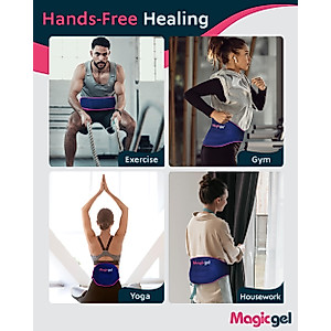 Magic Gel Ice Pack for Back - Reusable Cold Compress Hot and Ice Flexible Back Wrap for Hot or Cold Therapy - ICY Heat Pads Designed for Back - Lower Body Cooling Packs - Gray