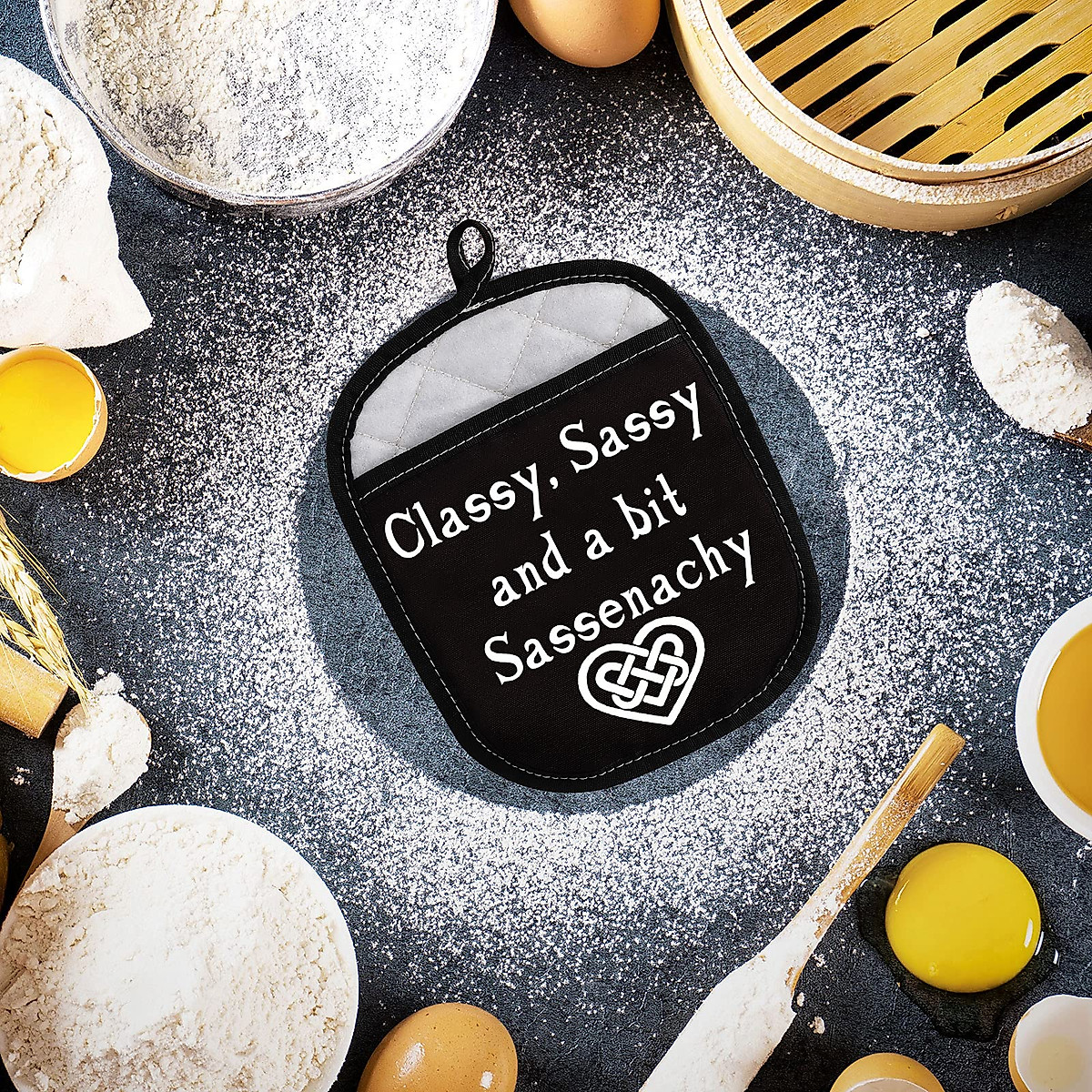 LEVLO Dragonfly Fans Gift Sassenach Merchandise for Jamie Fraser Fans Classy Sassy and A Bit Sassenachy Dragonfly Pot Holders (Classy Sassy)