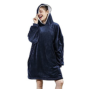 AmyHomie Blanket Sweatshirt,Oversized Sherpa Hooded Sweatshirt Blanket,Fleecehug Hoodie Wearable Blanket with Pocket for Adults & Kids & Teens