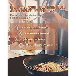 Weceleh Induction Cooktop 30 Inch with 4 Burner, Built-in Induction Stove Top 220-240V, Electric Stove Top with Boost Function, Timer & Kid Safety Lock, 9 Power Levels,7000W,(NO PLUG)
