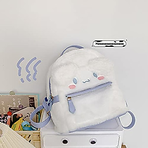 SHOCKTU My Melody Backpack, Cinnamoroll Bag Cute Cartoon School Bag Plush Shoulder Bag Handbag (WHITE)