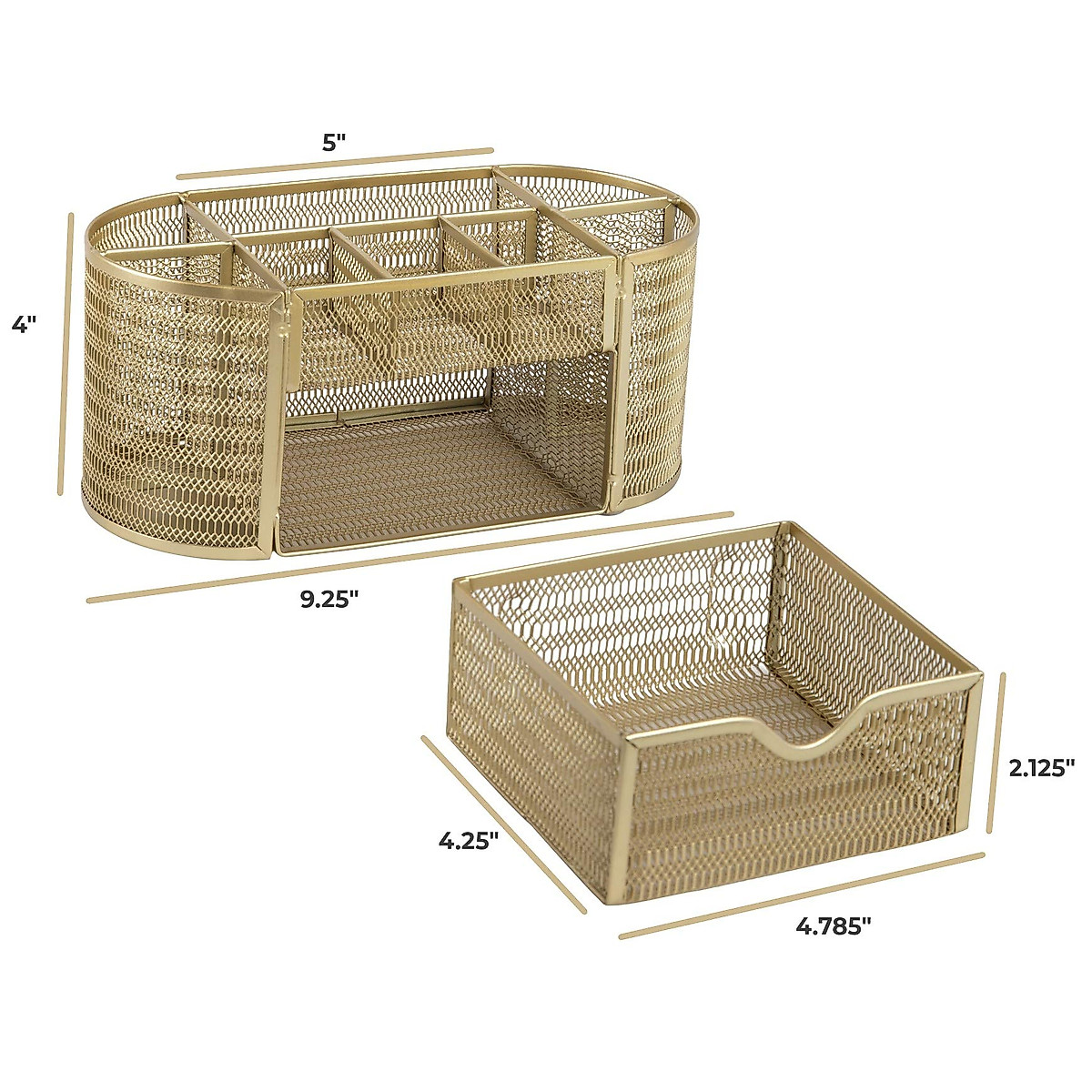 BLU MONACO Beautiful Gold Desk Organizer - Made of Metal with Gold Finish - Gold Desk Accessories - Storage for Paper and Office Supplies - Desk Organizer Gold - Storage for Home or Office