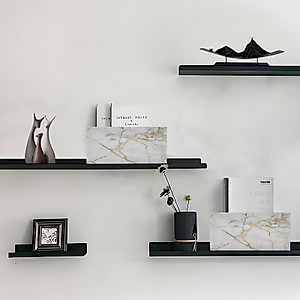 Kcldeci Luxury Marble Stone Gold White Storage Bins Baskets for Organizing, Sturdy Storage Basket Foldable Storage Baskets for Shelves Closet Nursery Toy