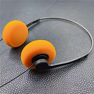 Retro Over-Ear Headphone,Walkman Headphone Vintage Feelings Underwire Headphone Hi-Fi Stereo Black Orange Ear Pad Headphone(Orange)