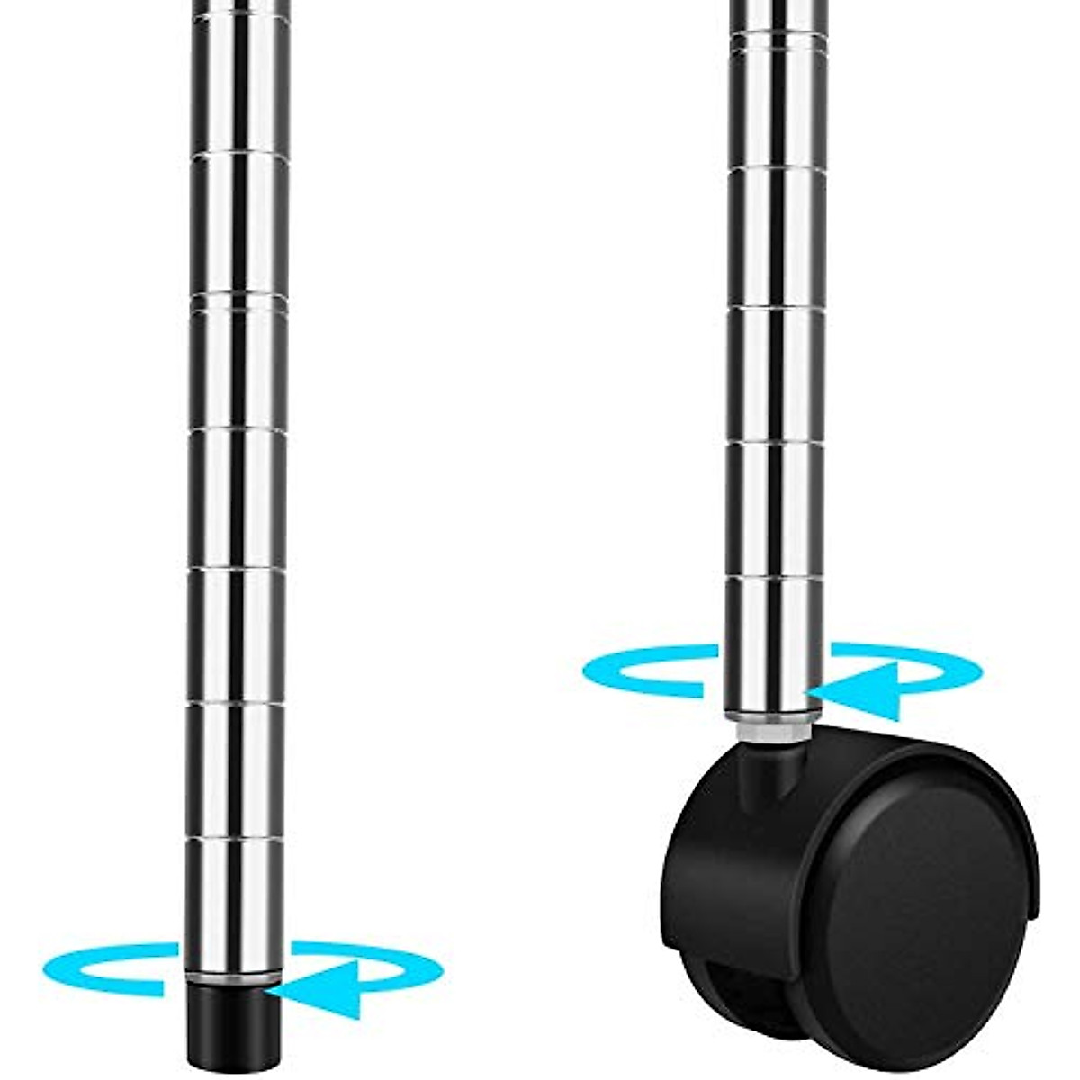 YSSOA 4-Tier Heavy Duty Storage Shelving Unit,Chrome,36L x 14W x 54H inch,2-Pack