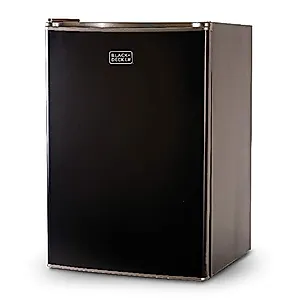BLACK+DECKER BCRK25B Compact Refrigerator Energy Star Single Door Mini Fridge with Freezer, 2.5 Cubic Feet, Black