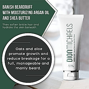 Dion Michaels 4-In-1 Mens Shaving Cream, Facial Cleanser, Beard Softener & Face Moisturizer, Daily Use, Soothe & Protect Face Skin Care, With Aloe, Argan Oil, Oats & Shea Butter, Gift For Men, 3 Fl Oz