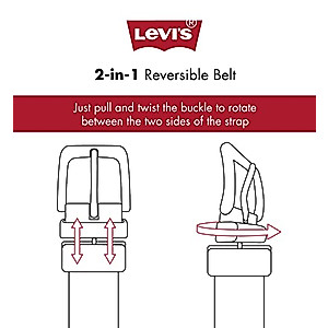 Levi's Men's Reversible Casual Jeans Belt, Black/Brown Laminate, 38 (Waist 36)