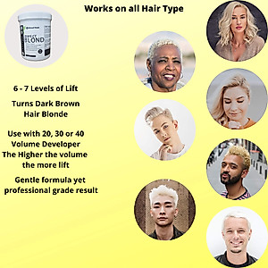 1.1 Pound Tub (17.6 Ounces) Perfect Blond Extra Strength Professional Hair Dye Toner Lightener Bleach -Made in Italy