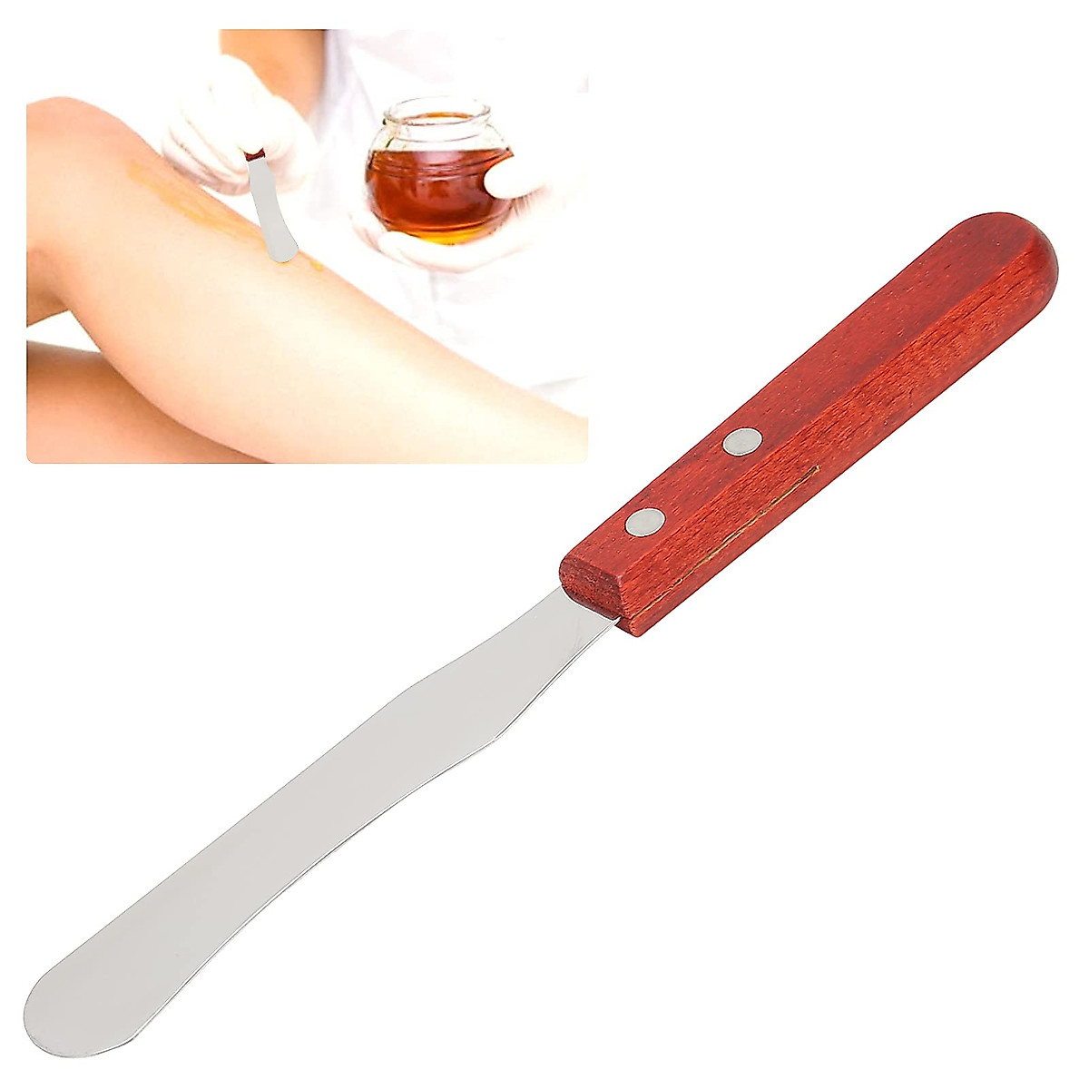 Hair Removal Wax Spatula Stick, Metal Film Wax Stick Hair Removal Wax Applicator Depilatory Wax Bean Stirring Knife(#1)