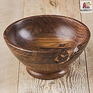 Rusticity® Wood Yarn Bowl | Knitting Bowl, Crochet Yarn Holder | Handmade | 6x3 in