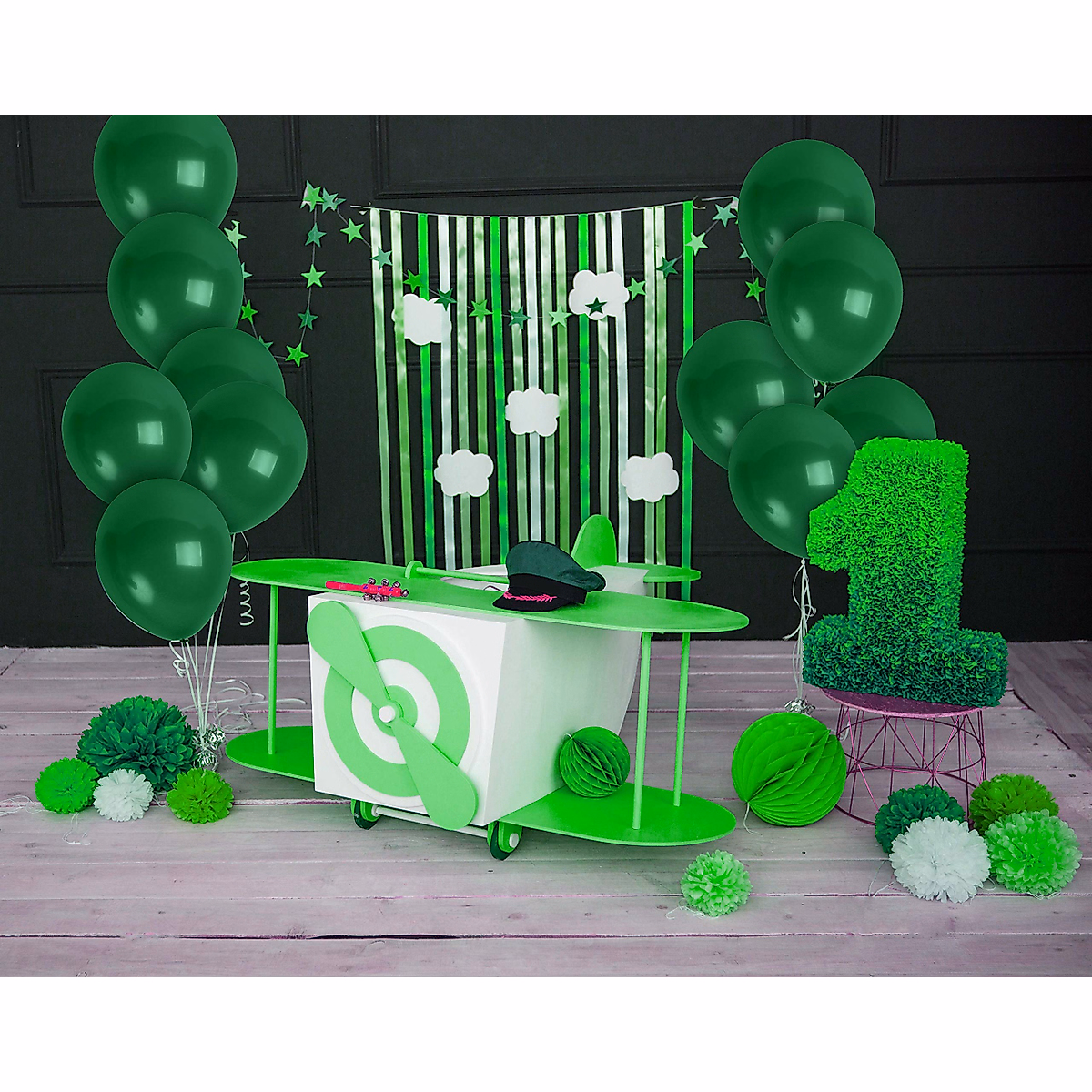 Treasures Gifted 36 Count Pine Green Latex Balloons - 12 Inch Round, Premium Latex, Durable, Versatile, Luxurious Color - Perfect for Birthday, Baby Shower - Children & Babies, Unisex