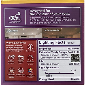 PHILIPS LED Dimmable PAR30S Bright White Short Neck Indoor Flood 10.5W (75W Equivalent) with Warm Glow Effect, 1-Pack