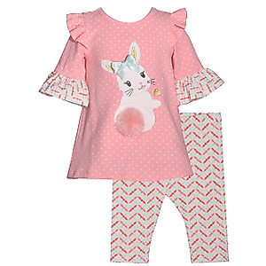 Bonnie Jean Newborn Infant Toddler Little Girls Easter Bunny Holiday pink two piece outfit set