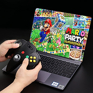 SAFFUN 2.4 GHz Wireless USB Controller Compatible with Switch, USB N64 Controller for Windows PC MAC Linux Raspberry Pi Retropie Switch NSO, Rechargeable, Plug and Play (Black)