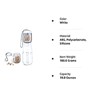 AVELORA Dog Water Bottle,Portable Pet Water Bottle with Food Container,Outdoor Portable Water Dispenser for Cat,Puppy,Pets for Walking,Hiking,Travel,Puppy Essentials,Dog Stuff(19oz)