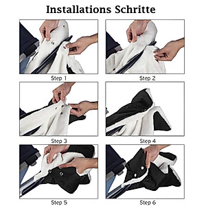 Stroller Gloves for Winter Waterproof, Extra Thick Fleece Stroller Hand Muff, Anti-Freeze Pram Accessories Baby Stroller Hand Gloves Hand Warmer (Black)