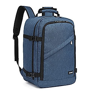 Kono Carry on Backpack, 16" Airplane Approved Under Seat Travel Backpack for Men and Women, Waterproof Lightweight Daypack for Flight 20L (Navy, Small)