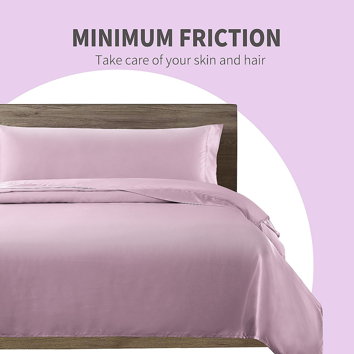 Cobedzy Purple Satin Pillowcase for Hair and Skin, Cooling 20x54 Body Pillowcase Soft Pillow Case Body Size Silky Body Pillow Cover with Envelope Closure