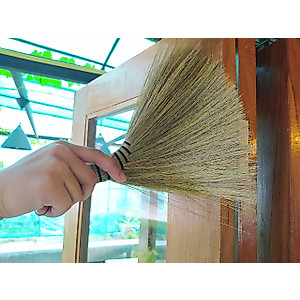 Small Whisk Broom,Handmade Turkey Wing Whisk Broom 12" for Cleaning,Sturdy Soft Brush,Bristle Design Cleans Dust Dirt & Debris Brush Head/Perfect for Indoor Outdoor and Car