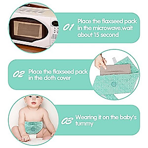 Comfheat Colic and Gas Relief for Newborns and Infants, Flaxseed Heated Tummy Wrap, Baby Swaddling Belt with Soothing Warmth, Natural Relief for Upset Stomach in Babies and Toddlers, 0-3 Years