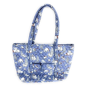 Vera Bradley "Vera Tote Beary Merry Cool Blue Handbag Womans Bag